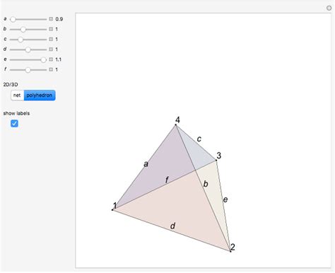 A Tetrahedron With Edges Of Given Length Wolfram Demonstrations Project