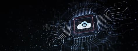 Cloud Enabling Scalable Solutions For Data Storage Illustrated On A Processor Touched By A Human