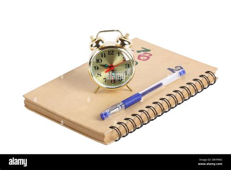 Alarm Clock And Notebook Stock Photo Alamy