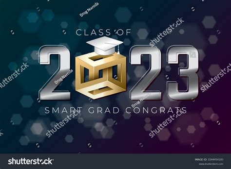 Class 2023 Silver Metallic Numerals Logo Stock Vector Royalty Free