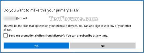 Change Primary Alias For Microsoft Account Tutorials