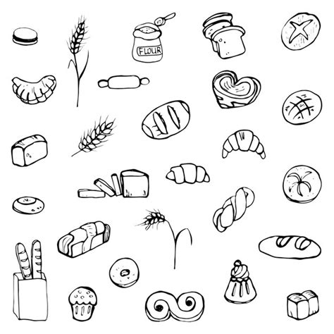 빵 빵집 벡터 일러스트 레이 션 프리미엄 벡터