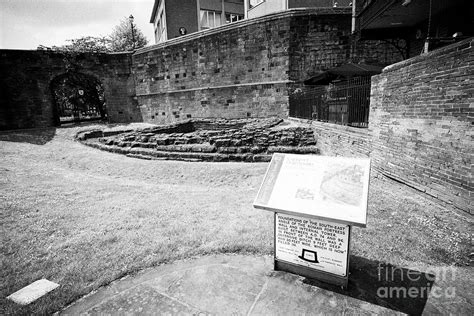 Chester City Walls Showing Original Roman Walls And Angle Tower