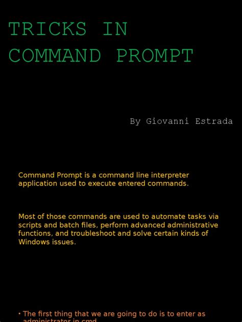 tricks in command prompt pdf command line interface directory