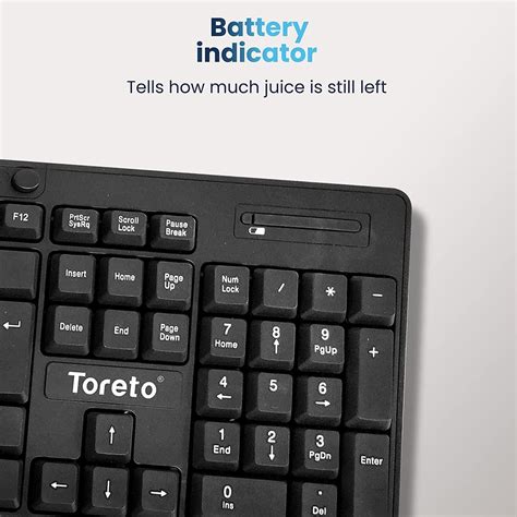 toreto combo multimedia wireless keyboard and mouse silent button design