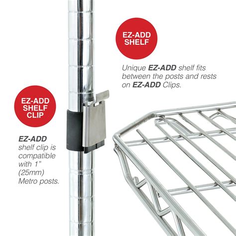 24d X 74h 6 Shelf Metro Super Erecta Ez Add Wire Shelving Chrome