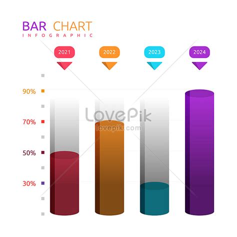 튜브 바 그래프 차트 통계 데이터 인포 그래픽 일러스트 무료 다운로드 Lovepik