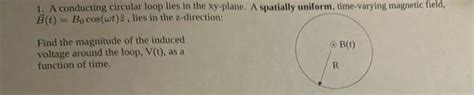 Solved A Conducting Circular Loop Lies In The Xy Plane A Chegg
