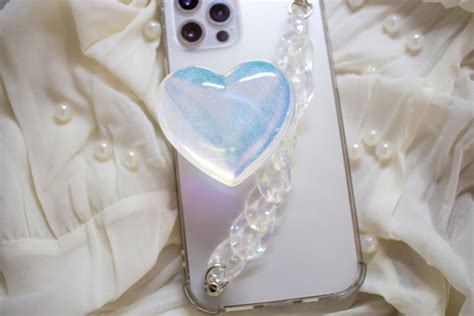 오로라 펄 하트 홀로그램 유니크 레진 스마트톡 아이디어스