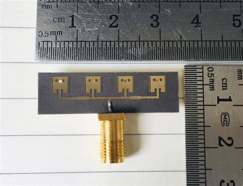 Photograph Of The Fabricated Linear Antenna Array Download Scientific