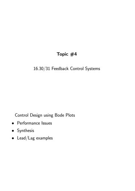 Pdf Control Design Using Bode Plots Mit Opencourseware Dokumentips