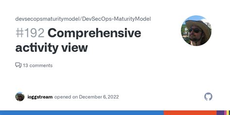 Comprehensive Activity View · Issue 192 · Devsecopsmaturitymodel