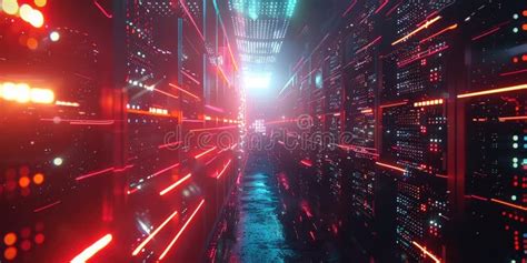 Digital Representation Of A Glowing Cloud With Interconnected Nodes