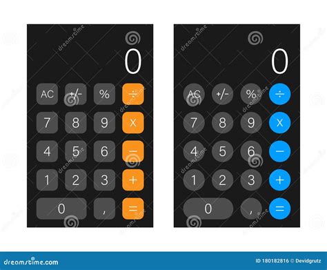 Button With Black Calculator Smartphone Mobile App Interface Phone Display Mobile Phone