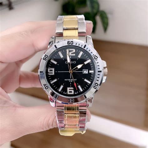 นาฬิกา2k ข้อมือผู้ชาย Casio สายเหล็กชายรุ่น Mtp V004 งานมีวันที่ใช้ได้จริง แถมฟรีกล่องนาฬิกา