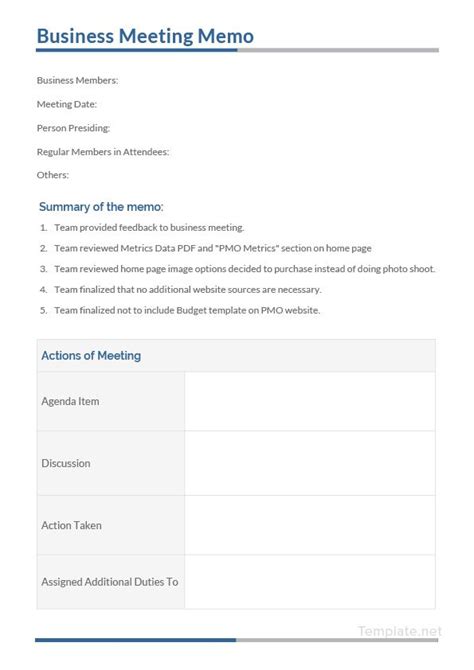 Google Docs Memo Template