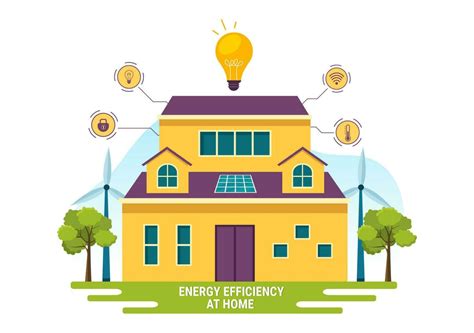 Energy Efficient At Home Vector Illustration Of Smart House Technology