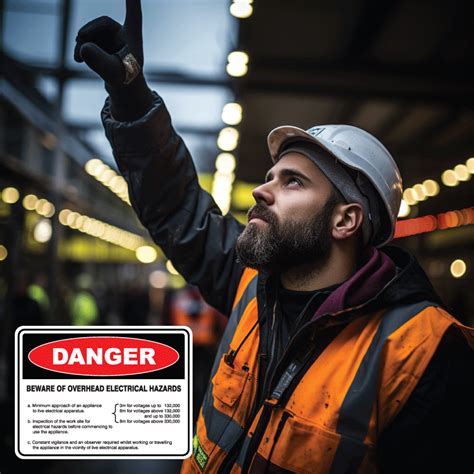 Beware Of Overhead Electrical Hazards Safety Signage