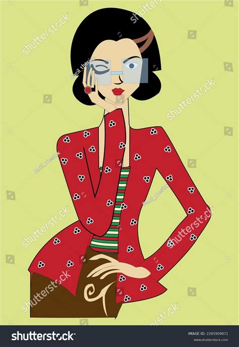 Javanese Kebaya Girl Model Vector Art Stock Vector Royalty Free 2285909871 Shutterstock