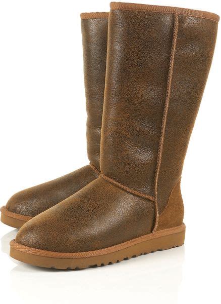 Ugg Chestnut Leather Tall Bomber Boots By In Brown Chestnut Lyst