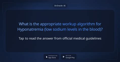 What Is The Appropriate Workup Algorithm For Hyponatremia Low Sodium