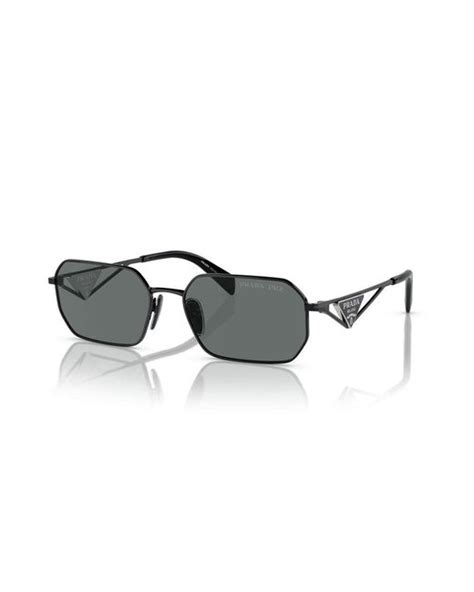 Prada Geometric Frame Sunglasses In Black Lyst