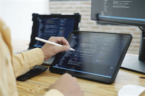 It Programmer Starts Working On Desktop Computer Stock Image Image Of Hacker Digital 289517425