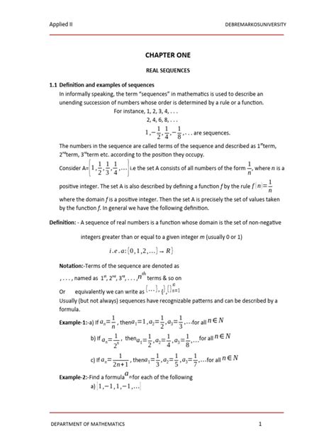 applied math ii dmu pdf sequence function mathematics