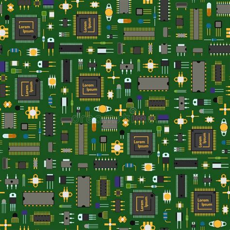 Seamless Motherboard Pattern Stock Vector Illustration Of Circuit Card 17841023