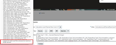 Process Configurator Maximum Allowable Filter Field Userfilter Exceeds The Maximum Length