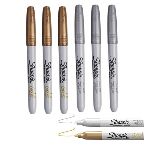 Silver Sharpie Sharpie Metallic Permanent Markers Fine Point Assorted