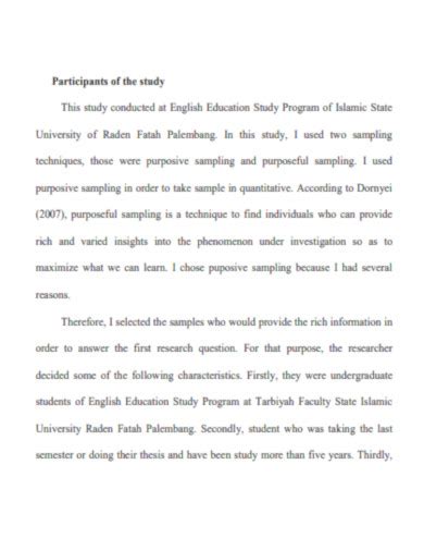 Purposive Sampling Example