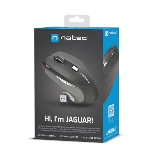 Natec Jaguar Wireless Ergonomic Mouse With Blue Sense And Auto Speed Works On All Surfaces