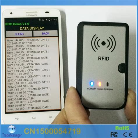 MHZ Wireless Bluetooth RFID Reader Writer Compliant ISO A Card And Android Mobile