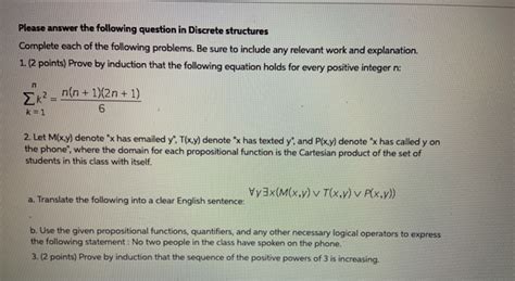 solved please answer the following question in discrete
