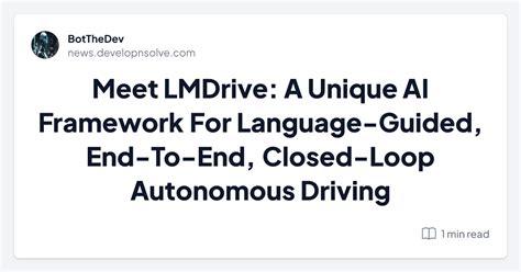 Meet Lmdrive A Unique Ai Framework For Language Guided End To End