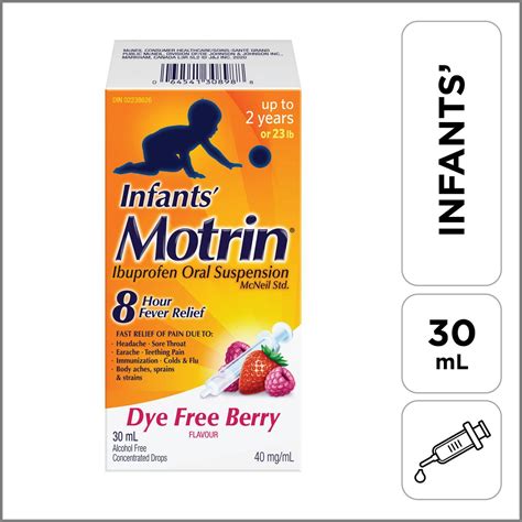 Motrin Infants Ibuprofen Oral Suspension Concentrated Drops Dye Free