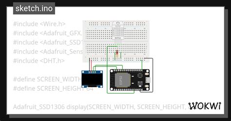 Teplota A Vlhkost S Displejom OK Wokwi ESP32 STM32 Arduino Simulator