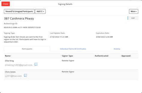 Add A Cc Participant To An In Progress Signing Authentisign For