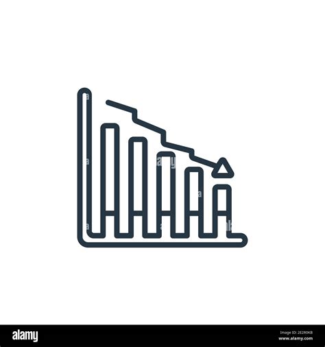 Data Analytics Bars Chart With Descendant Line Outline Vector Icon Thin Line Black Data