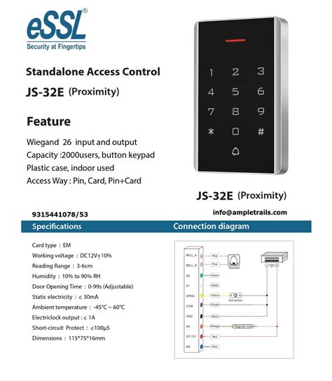 Access Control Device SA ESSL Single Door Controller Password Card