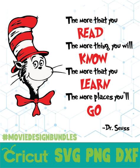 The More That You Read Know Learn Dr Seuss Cat In The Hat Quotes Svg