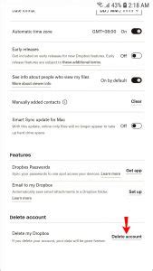 How To Delete A Dropbox Account