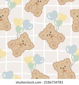 Cute Brown Teddy Bears On Freehand Stock Vector Royalty Free Shutterstock