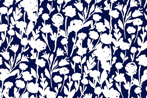 꽃과 잎이 다른 플로럴 원활한 패턴 식물 학적 일러스트 핸드 그린 섬유 프린트 직물 스와트 포장지 개화기에 대한 스톡 벡터 아트 및 기타 이미지 Istock