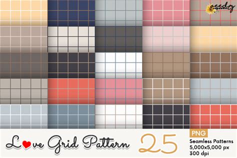 Love Grid Patterns Set Graphic By Aeedzyarts888 Creative Fabrica