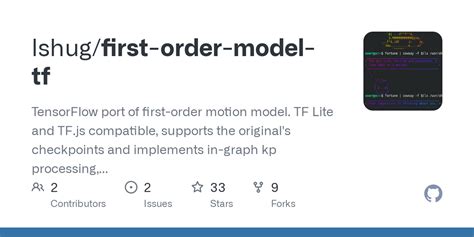 Github Lshugfirst Order Model Tf Tensorflow Port Of First Order