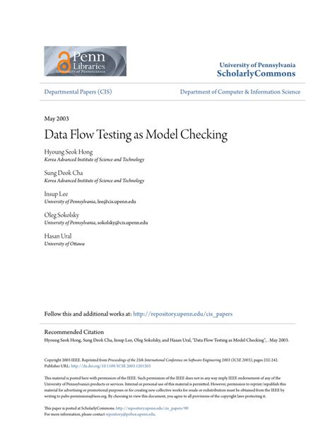 Pdf Data Flow Testing As Model Checking