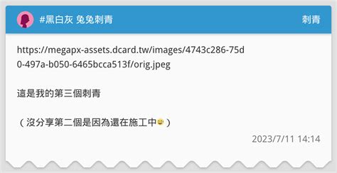 黑白灰 兔兔刺青 刺青板 Dcard