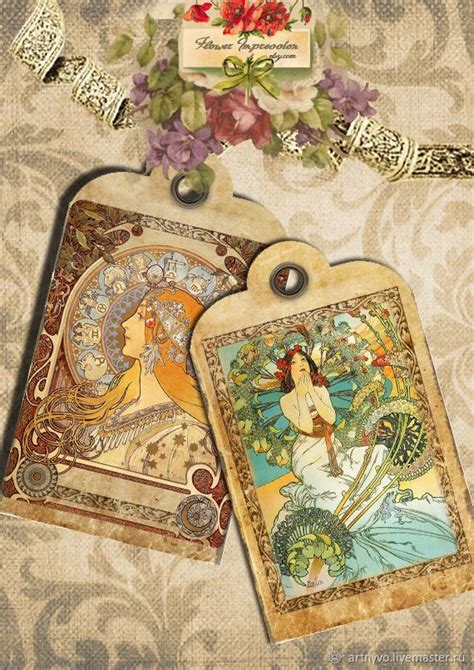 Купить Закладки в стиле модерн Закладки девушки модерн А4 цифровой файл Digital Collage